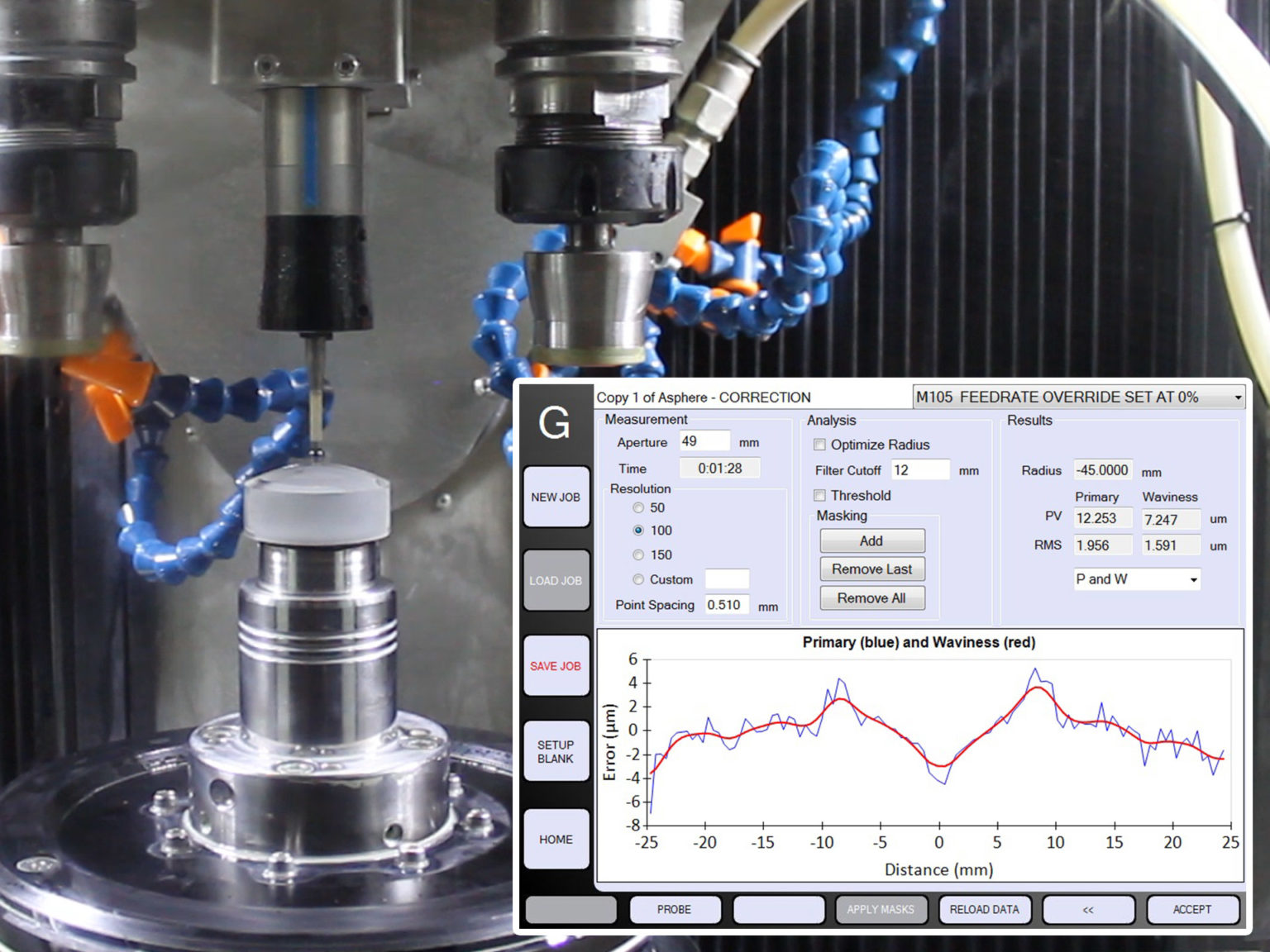 Onboard Probing for Aspheric Optics Grinding on OptiPro Machines