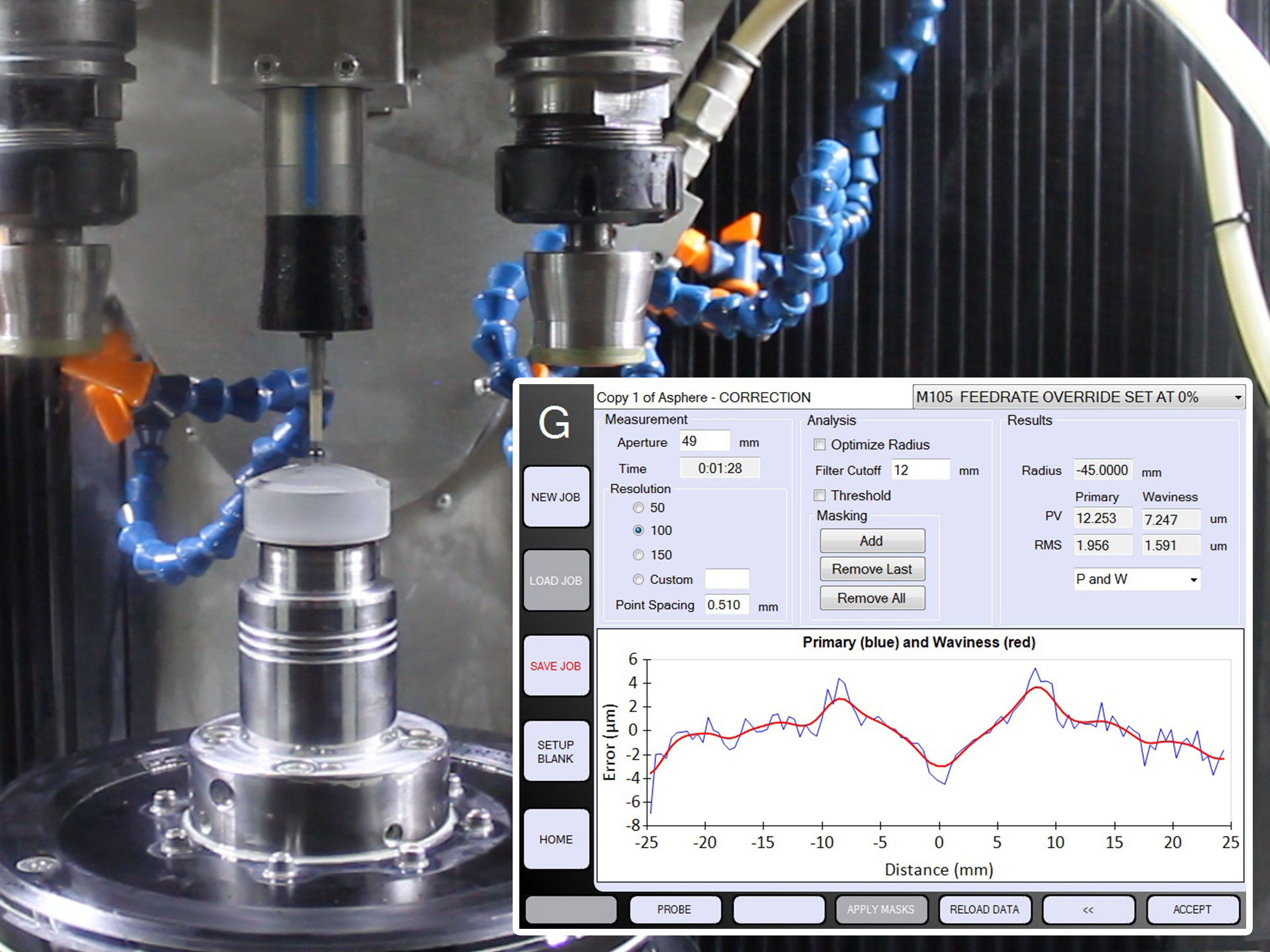 Onboard Probing for Aspheric Optics Grinding on OptiPro Machines